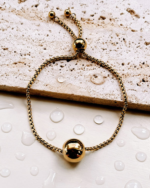 Eloise Box Link Chain Solid Ball Pendant Pull Adjustable Lock Design G ...