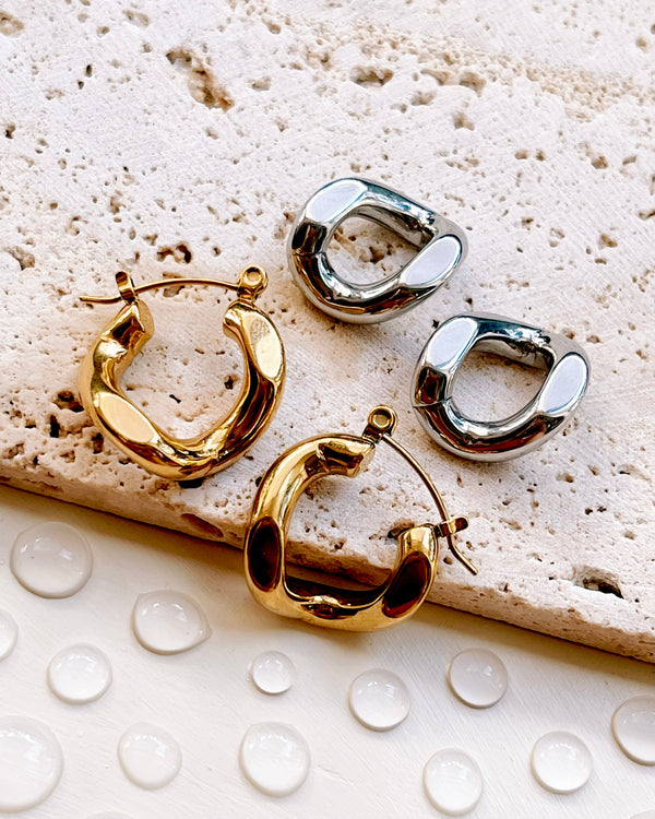 Fibi & Co 18K Gold PVD Plated Stainless Steel Hypoallergenic Waterproof ...