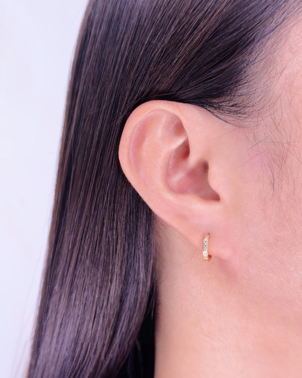 Janice (Bundle Set) 3 Pairs U-Shaped Flat Design Gold Huggies Classic - Fibi & Co.